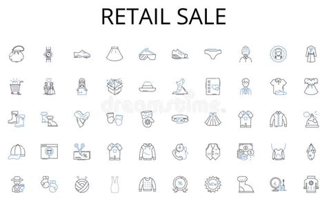 Retail Sale Line Icons Collection Writing Editing Research Analysis