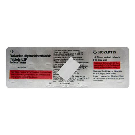 Co Diovan Fct 80125mg Tablet Uses Side Effects Price Apollo