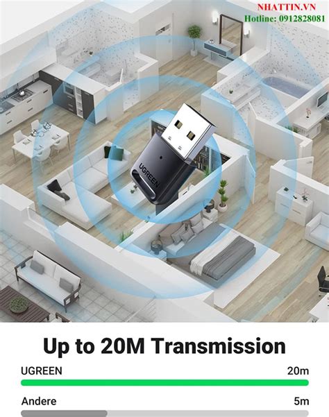 Thiết bị USB Bluetooth Dongle cho PC chính hãng Ugreen cao cấp