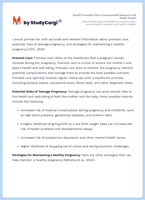Health Promotion Plan Environmental Research And Public Health Free