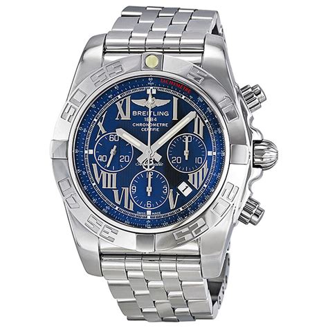Breitling Chronomat 44 Automatic Chronograph Blue Dial Mens Watch