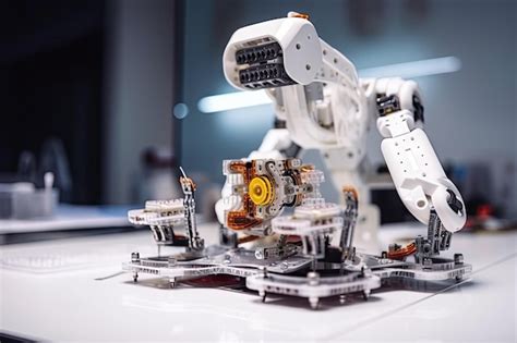Premium Ai Image Robot Assembling Intricate Device In Medical Laboratory Created With