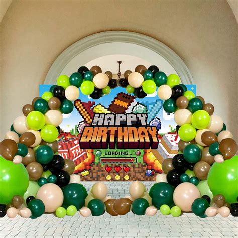 Stk Arch Compatible For Minecraft Balloon Garland Birthday Party