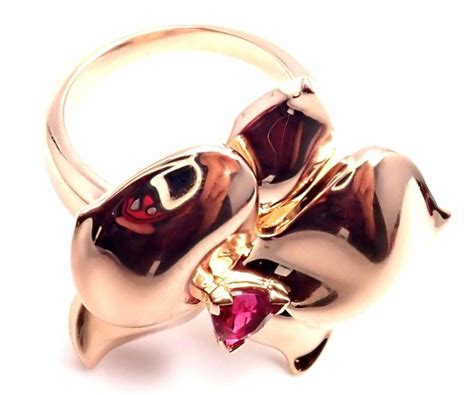 Cartier Caresse Dorchidees Pink Sapphire Large Rose Gold Ring At
