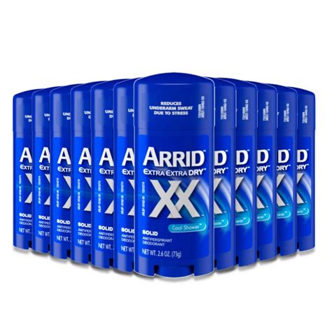 Arrid Extra Dry Solid Antiperspirant Cool Shower 2 6 Oz 12 Pack Shelhealth