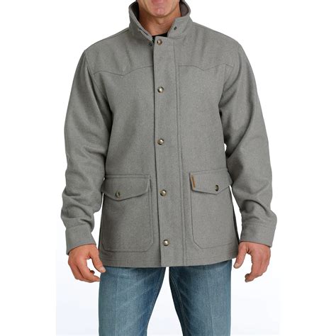 Cinch Mens Grey Wooly Ranch Coat Western Style Quality