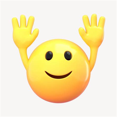 Emoji Raising Hand 3d Rendered Premium Photo Rawpixel