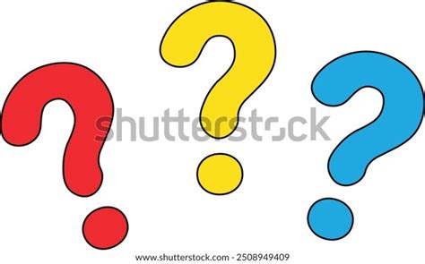 Three Question Mark Cartoon Vector Illustration Stock Vector Royalty Free 2508949409