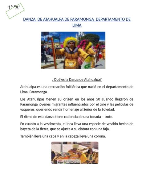 Danza Atahualpa Folklore De Paramonga Pdf Arte
