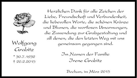 Traueranzeigen Von Wolfgang Grabitz Trauer In Nrwde