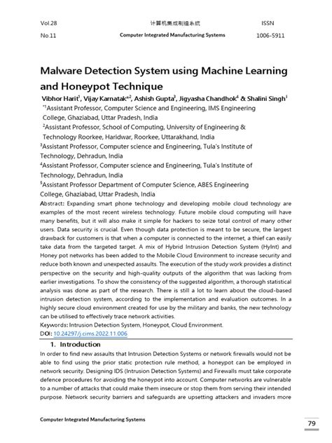 6malware Detection Pdf Cloud Computing Computer Network