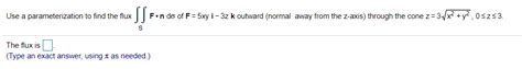 solved use a parameterization to find the flux ssf fon do of