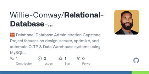 Github Willie Conwayrelational Database Administration Capstone Project 🧱 Relational