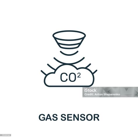 Gas Sensor Outline Icon Thin Line Style From Sensors Icons Collection Pixel Perfect Simple