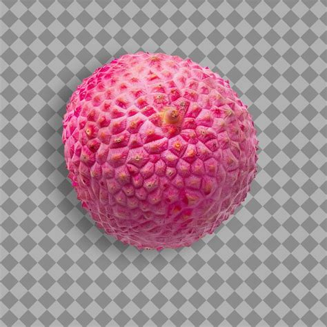 Lychee Fruit With Small Round Shape And Pink Color Sweet And Isolated Object On Clean Background