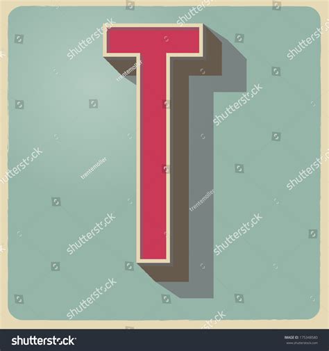 T Letter 3d Vector Illustrated Relief Stock Vector Royalty Free