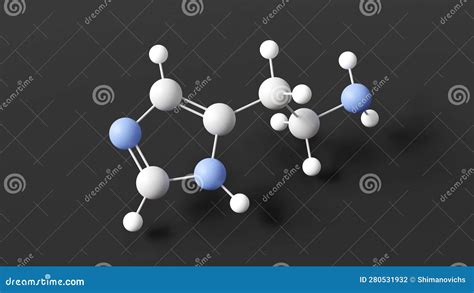 Histamine Molecule Molecular Structure Neurotransmitter Ball And Stick 3d Model Structural