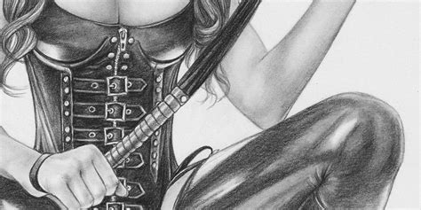 Dominatrix Art Print Of Original Art Hand Drawing 187 Nudeartcrafts