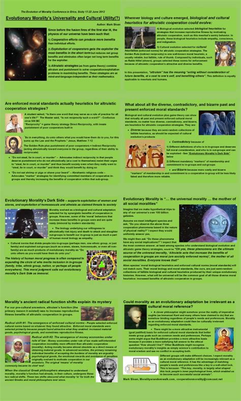 Erice Evolution Of Morality Poster V8 Mark Sloan Copy Science And
