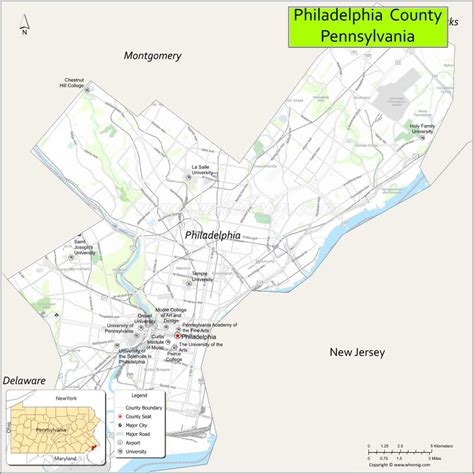 Map Of Philadelphia County Pennsylvania Usa Where Is Located Cities Population And County Facts