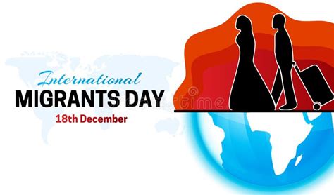 International Migrants Day Background Illustration With Man And Woman
