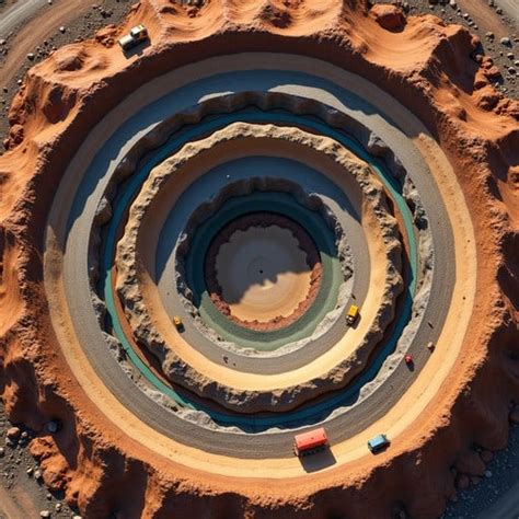 Free Terraced Mine Model Photo Mining Aerial Concentric Download