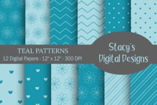 Teal Digital Papers Teal Patterns Graphic By Stacysdigitaldesigns