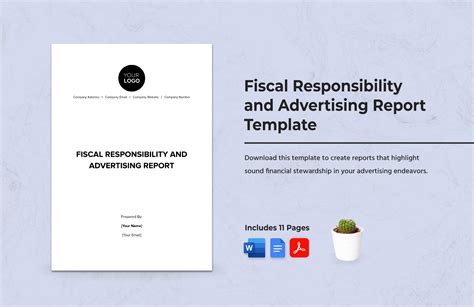 Fiscal Responsibility And Advertising Report Template In Word Pdf