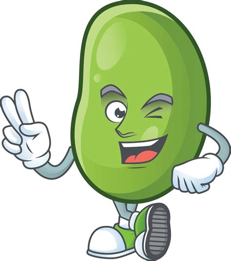 Green Beans Cartoon Character Style 19795525 Vector Art At Vecteezy