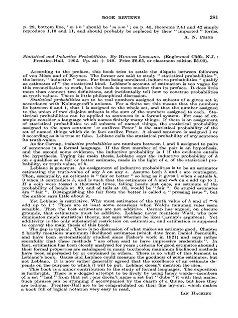 Statistical Vs Inductive Probabilities Pdf Probability Evidence