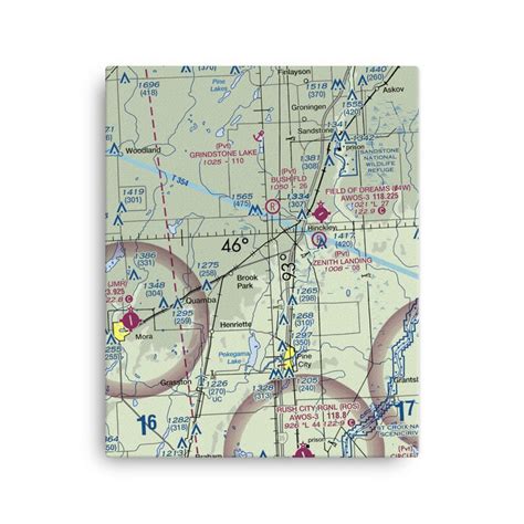 Aviation Sectional Chart Map Canvas Wall Art Etsy