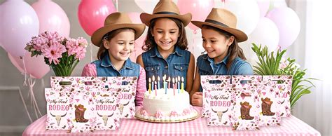 Eobecy 50pcs Cowgirl Party Favor Bags For Girls My First
