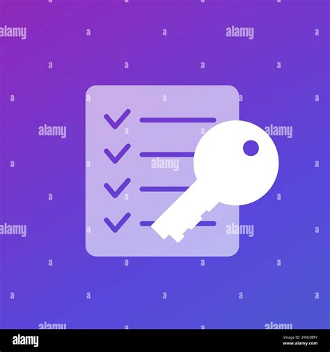 Key And Checklist Icon For Web Stock Vector Image And Art Alamy