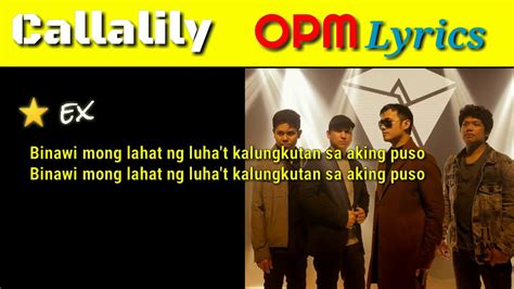 Callalily 3 Songs Lyrics Opm Lyrics Opm Popular Callalily Song