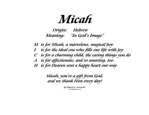 Micah Name Meaning And Origin