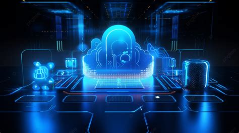 Blue Business Technology Cloud Illustration Background Cyber Security