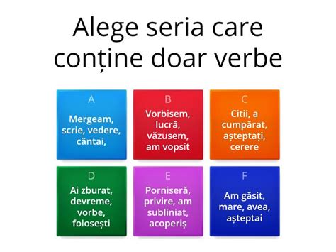 Verbul Clasa A V A Quiz