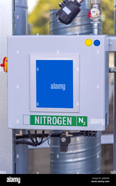 Control Unit At Nitrogen Gas Element Generator Device Industry Stock