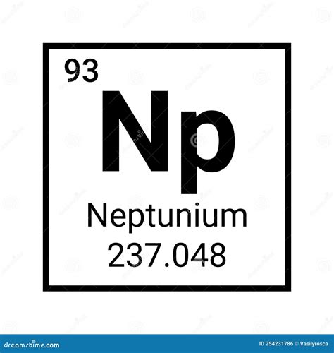 Neptunium Symbol Chemical Element Periodic Table Atomic Education