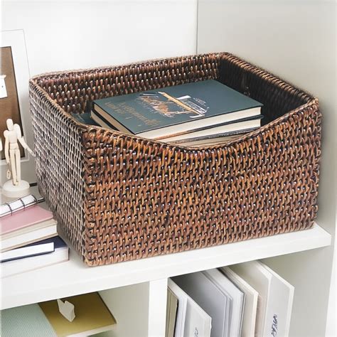 Rattan Island Rattan Mandalay Small Open Square Basket Set4 Direct