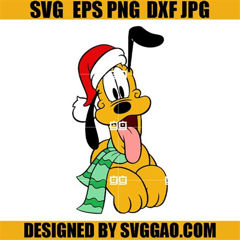 Pluto Santa Svg Christmas Disney Svg Cute Pluto Svg