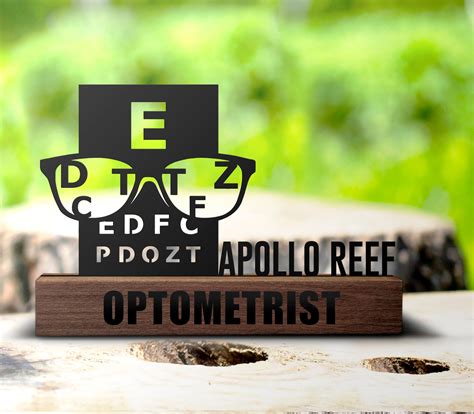 Custom Optometry T Desk Name Plate Wedge Personalized Optometrist