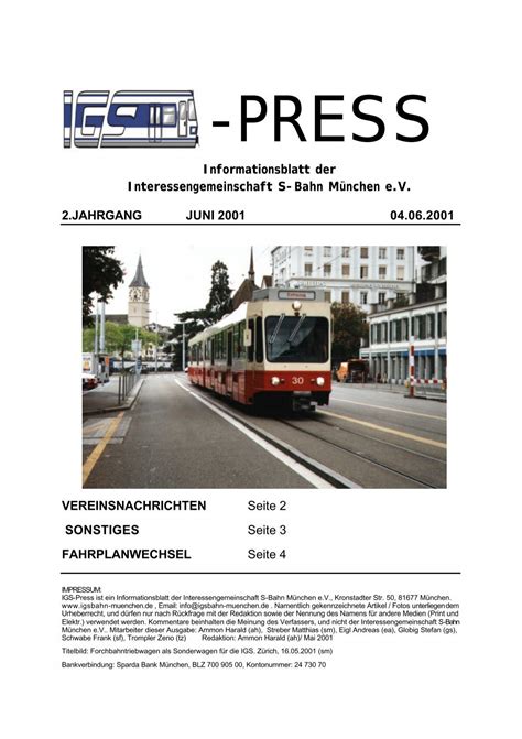 Press Interessengemeinschaft S Bahn MÃ¼nchen Ev