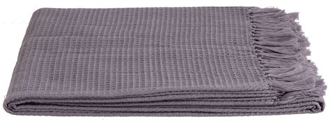 Plaid Couleur Lilas à Franges 170 X 130 Cm Plaids Jetés Pier Import