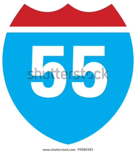Interstate 55 Highway Sign Stock Vector Royalty Free 99880385