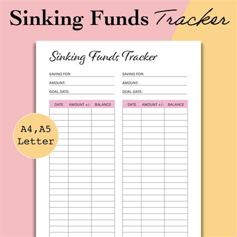 Sinking Fund Tracker Printable Free All Free Printables