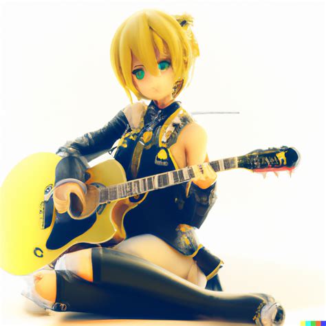 Kagamine Rin Holding A Guitar Dall E 2 Rvocaloid