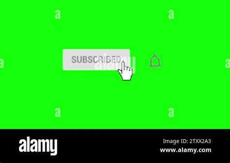 Animation Of Mouse Clicking Subscribe Button And Bell Notification With