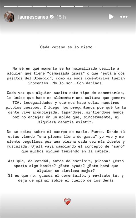 Laura Escanes Estalla Por Las Críticas Que Recibe Por Su Físico Cada