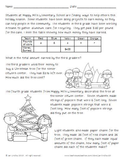 Math Problem Solving Activity Christmas Themed Problem Solving Activities Math Problem